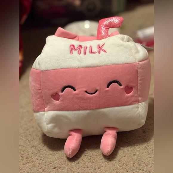 Toys | Nwt Stuffed Toy In The Shape Of A Of Pink And White Milk Carton ...